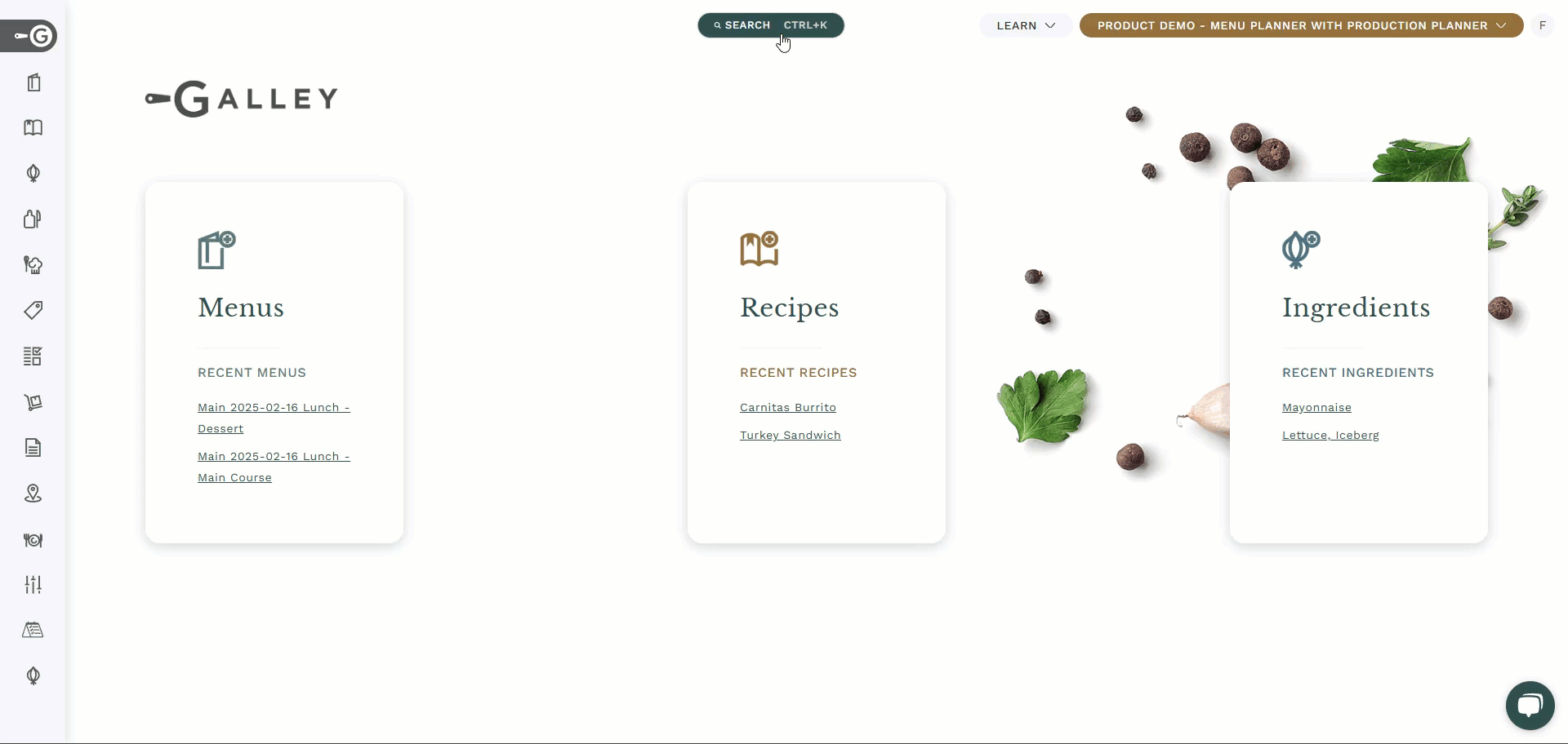 Galley Command Palette