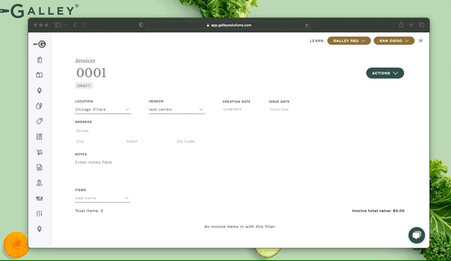How to manually create an invoice in Galley?