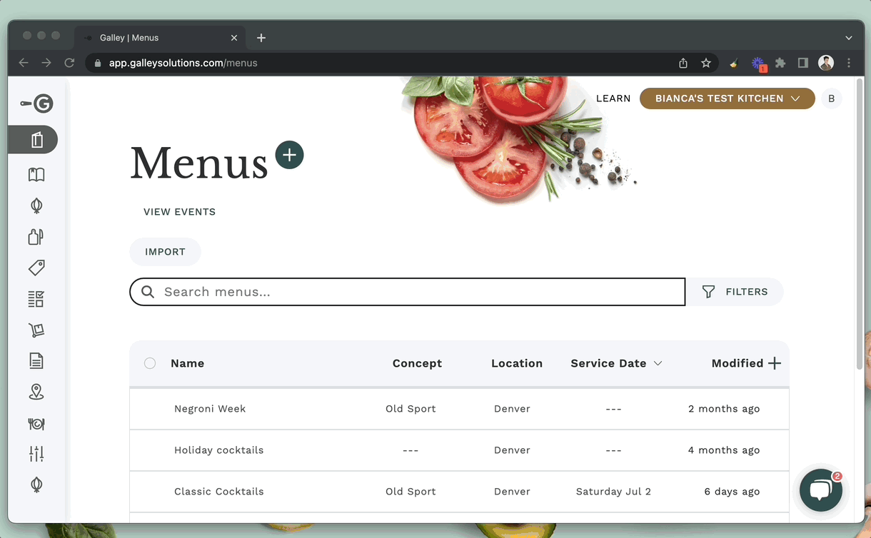 What are Menu categories?