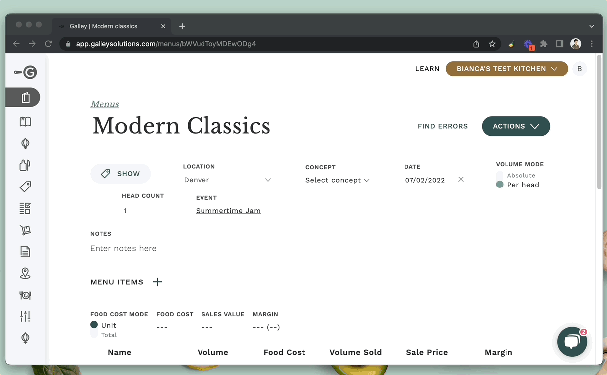 What are Menu categories?