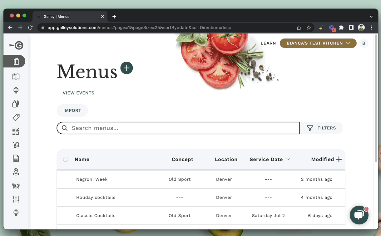 What are Menu categories?