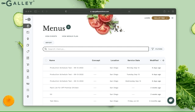 How do I create a schedule for a production event?