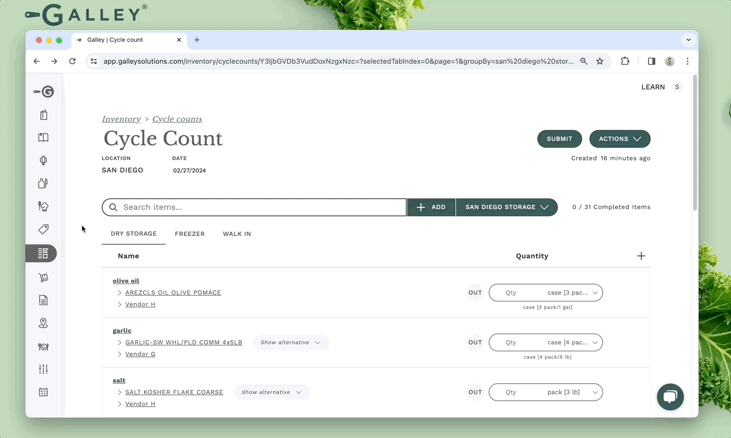 How do I group a Cycle Count by a category?