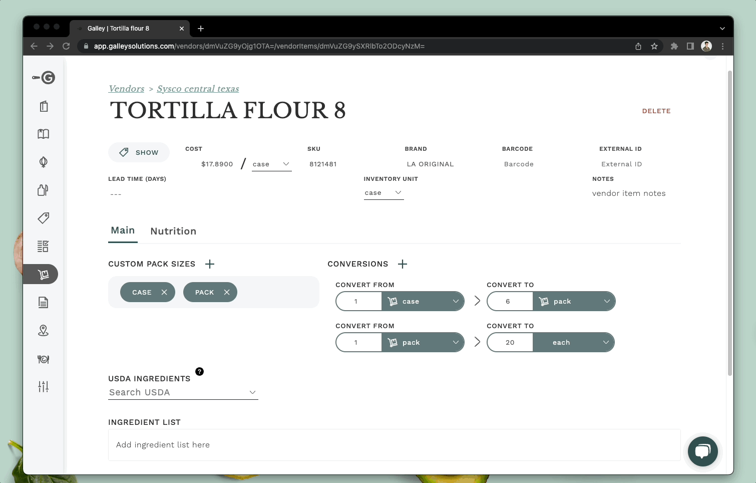 How do I add sub-ingredients to an item I purchase?